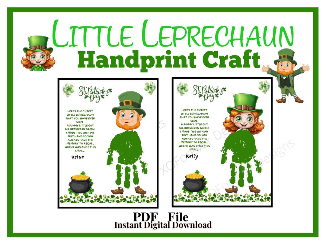Leprechaun DIY | St Patrick's Day Handprint | Preschool Activity ...