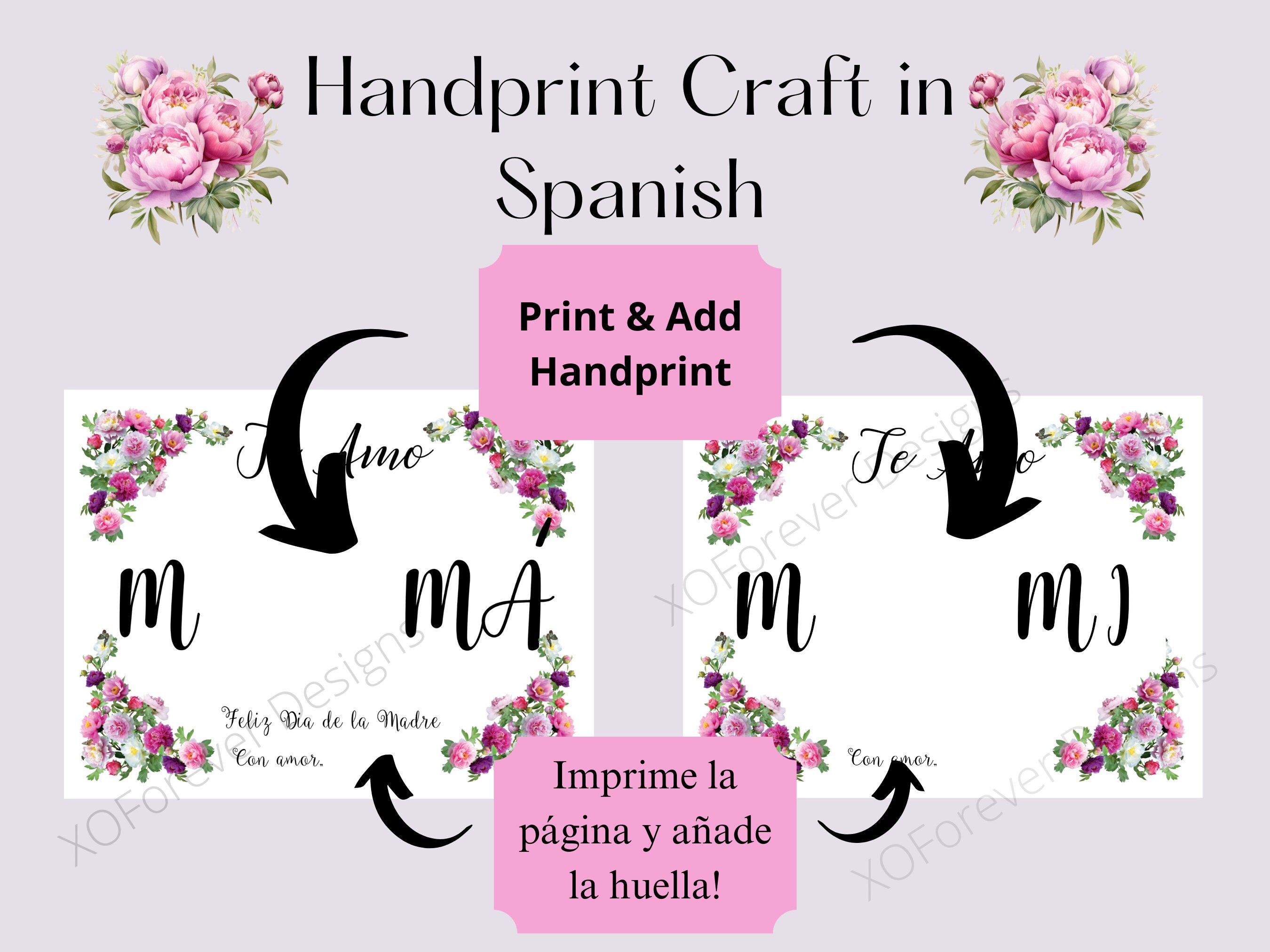 Spanish Mother's Day Gift | Regalo Para Mama | Handprint Craft | Dia De ...