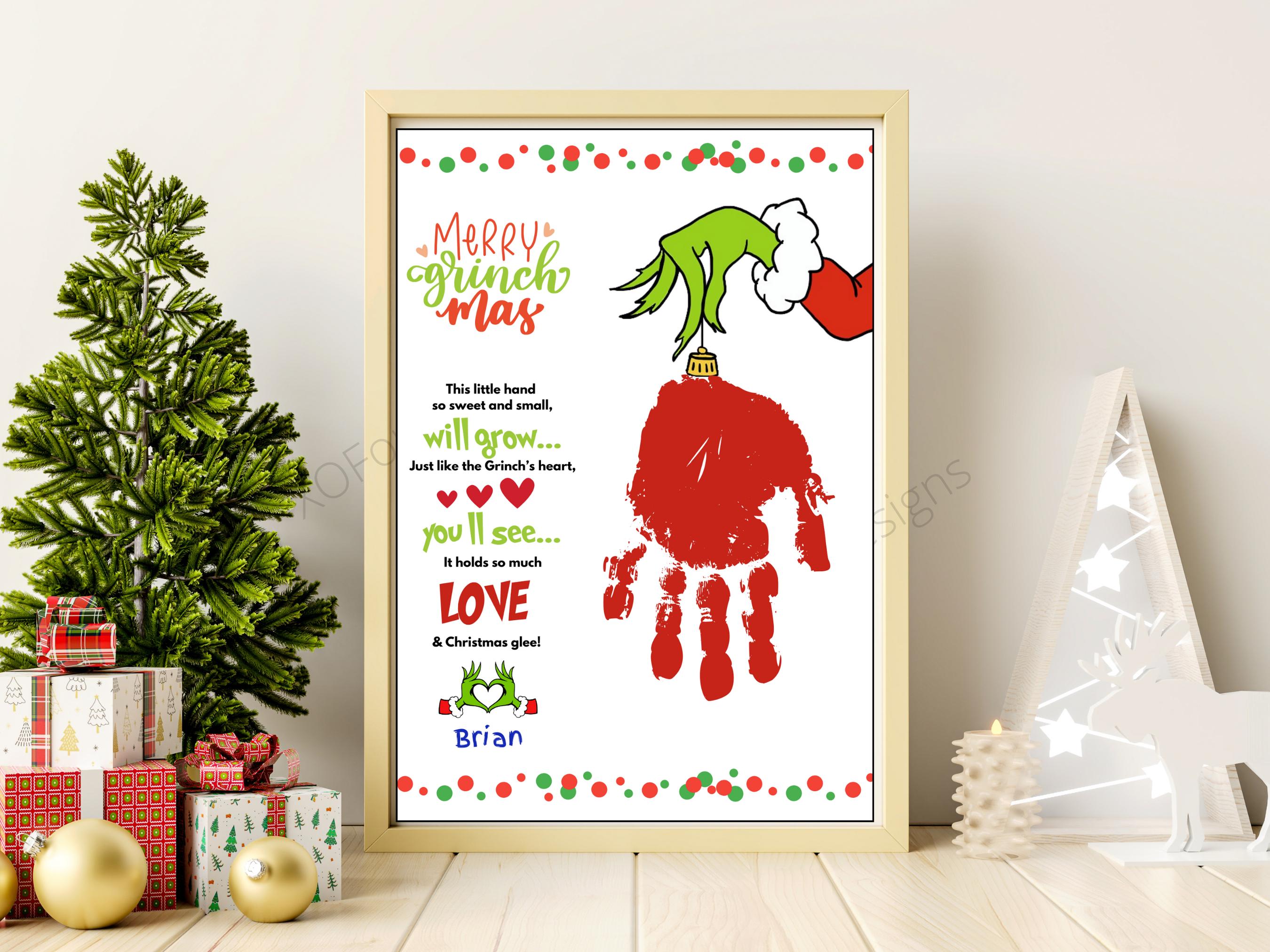 Grinch Handprint | Grinchmas | Christmas Handprint | Grinch Ornament ...