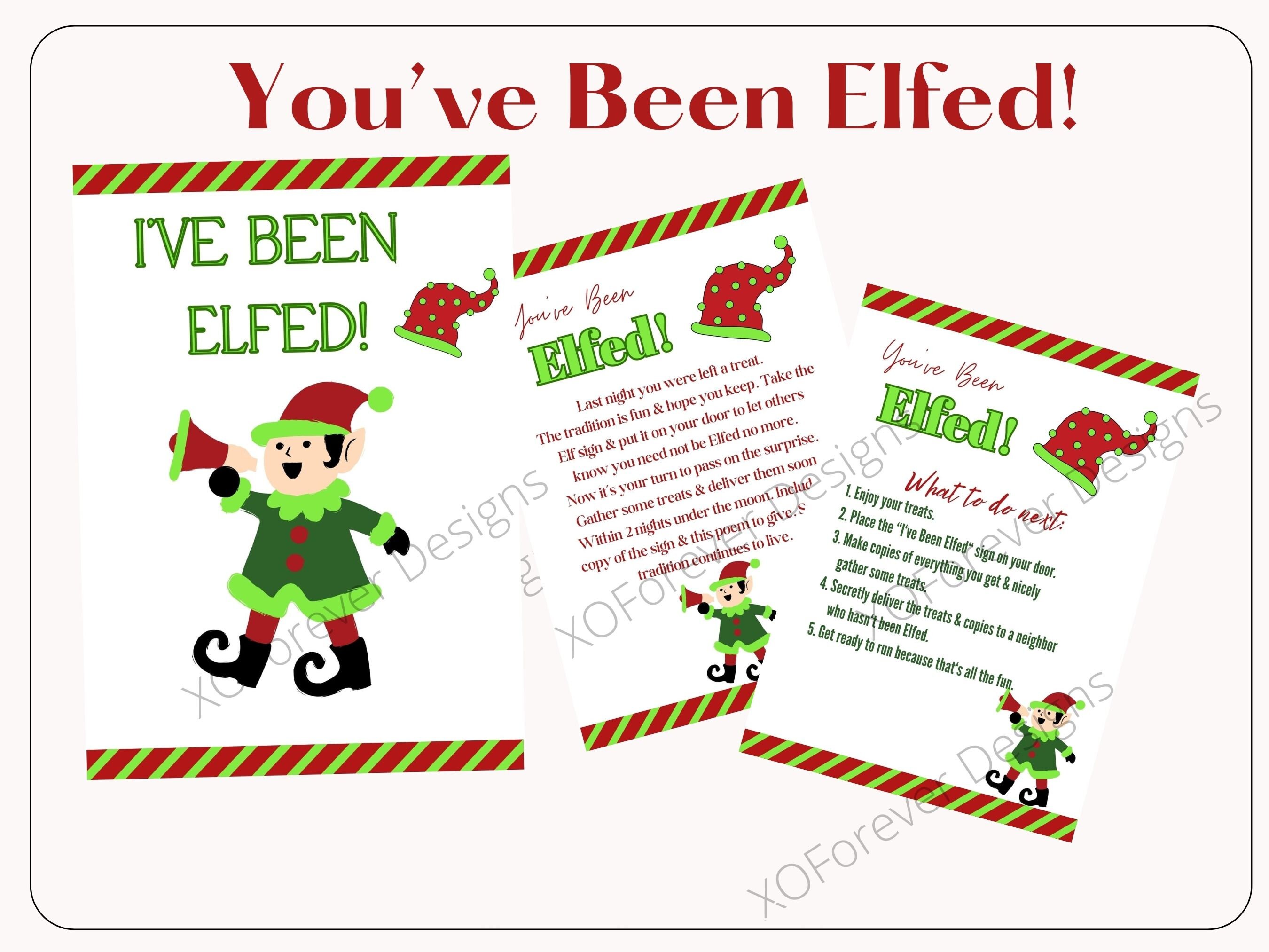 You've Been Elfed | Christmas Elf Printable | Christmas Activity ...
