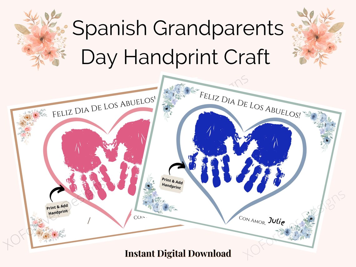 Spanish Grandparent Handprint | Dia De Los Abuelos | Happy Grandparents ...