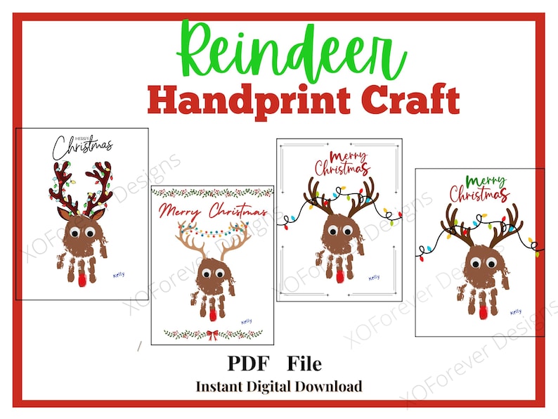 Reindeer Handprint | Christmas Handprint | Reindeer Craft | Christmas ...