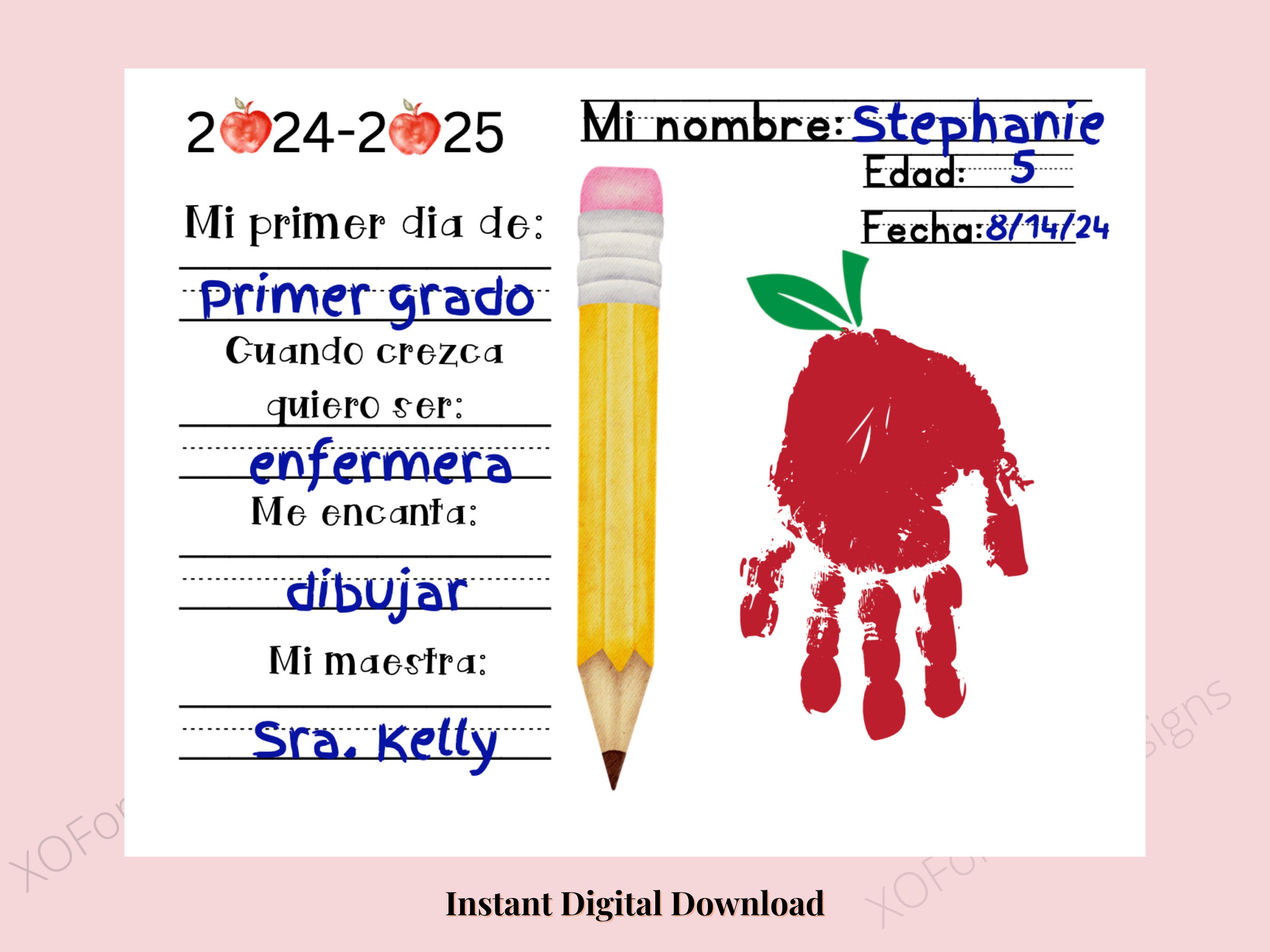Spanish First Day of School Handprint Memory Book Teacher Resources ...