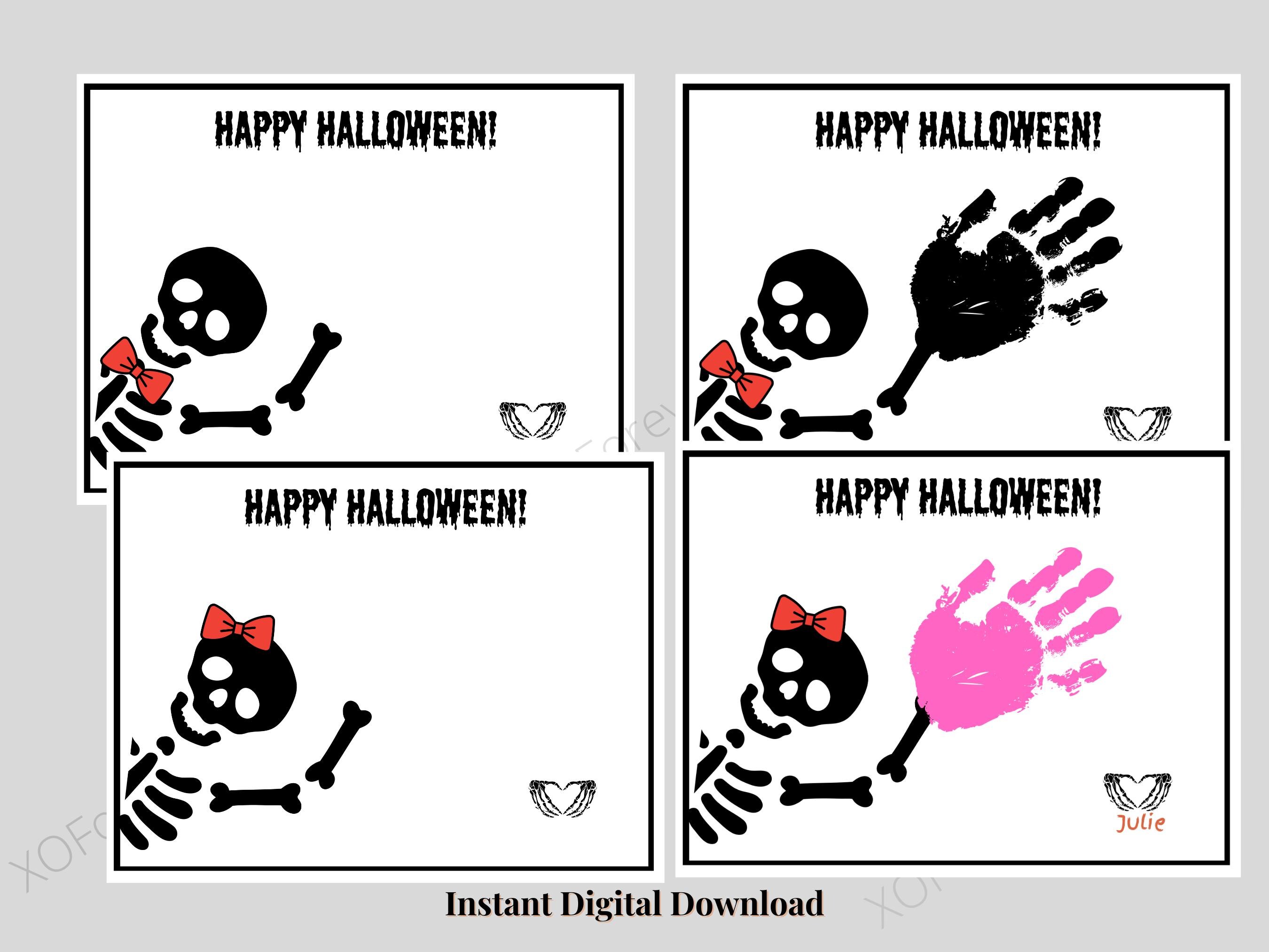 Skeleton Handprint Art Halloween Handprint fall Art Craft Preschool ...