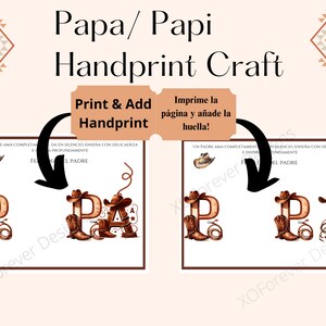 Cowboy Papa/papi | Papa/papi Handprint Craft | Feliz Dia Del Padre ...