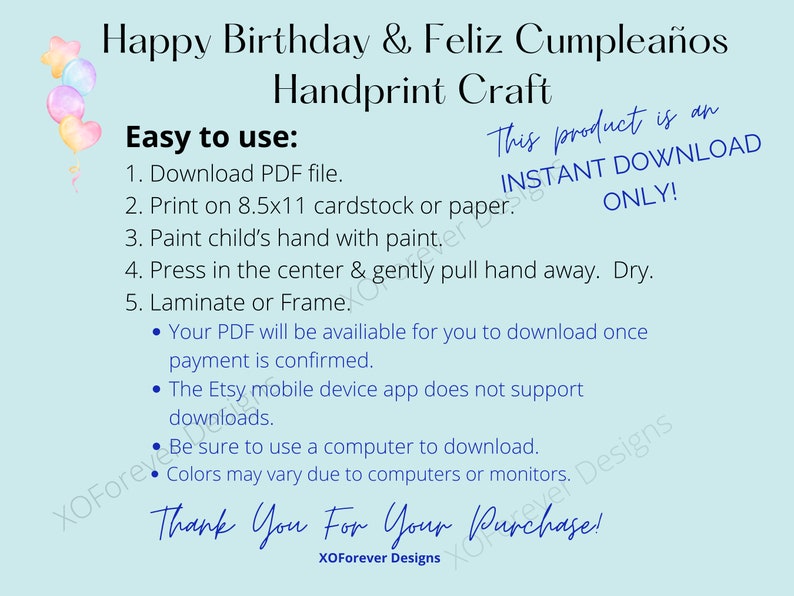 Feliz Cumpleaños | Handprint Craft | Handprint Keepsake | Handprint Art ...