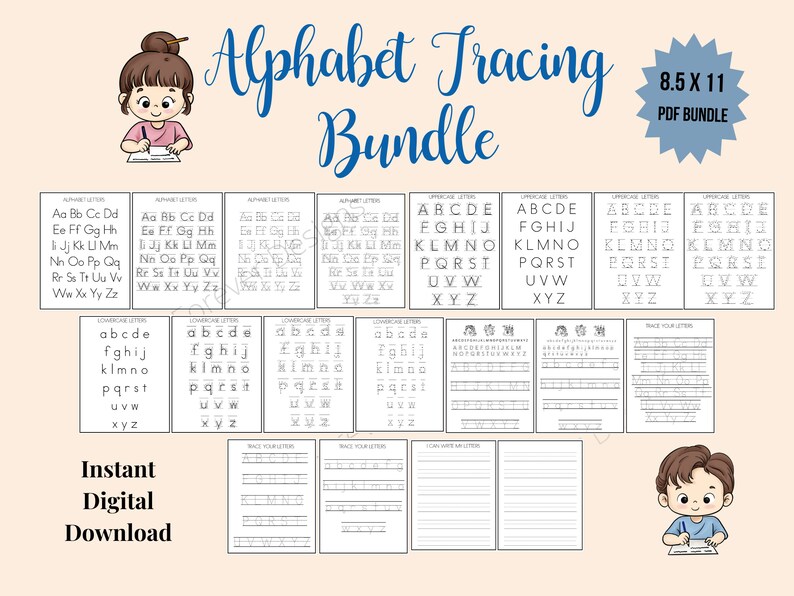 Alphabet Tracing Bundle | Tracing Alphabet | Tracing Worksheets | Busy ...