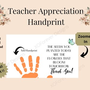 Teacher Appreciation Week Printable Handprint Art | Teachers the Plant ...