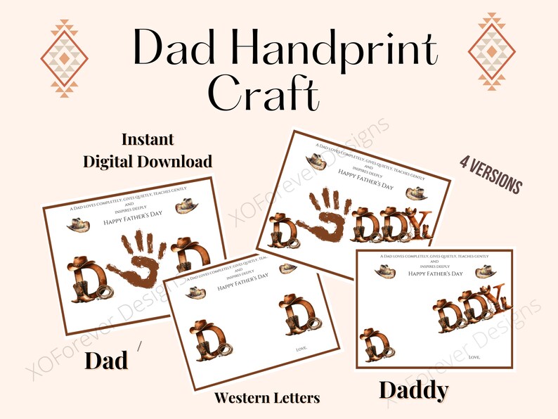 Cowboy Father's Day | Father's Day Handprint Craft | Father's Day Poem ...