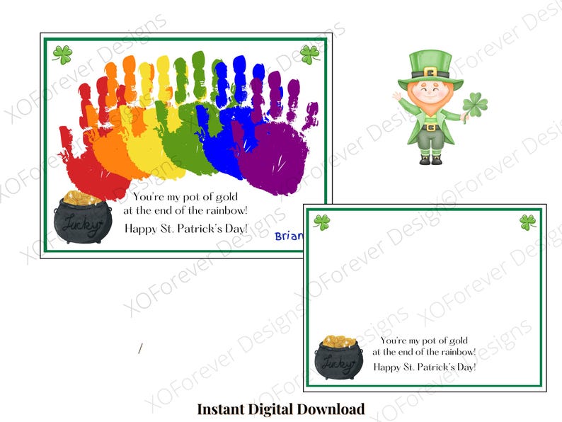 St Patrick Handprint | Rainbow Handprint | Preschool Activity ...