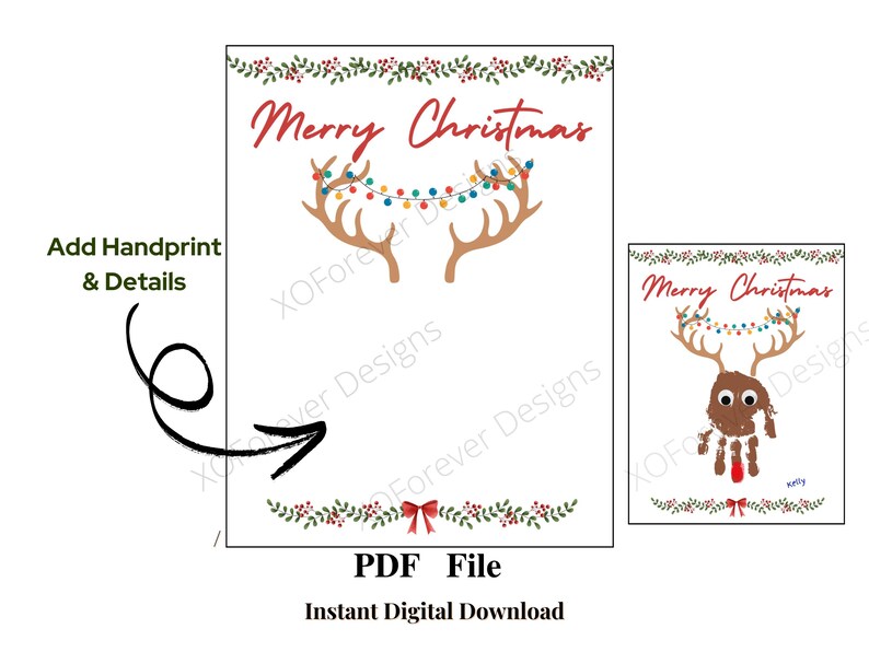 Reindeer Handprint | Christmas Handprint | Reindeer Craft | Christmas ...