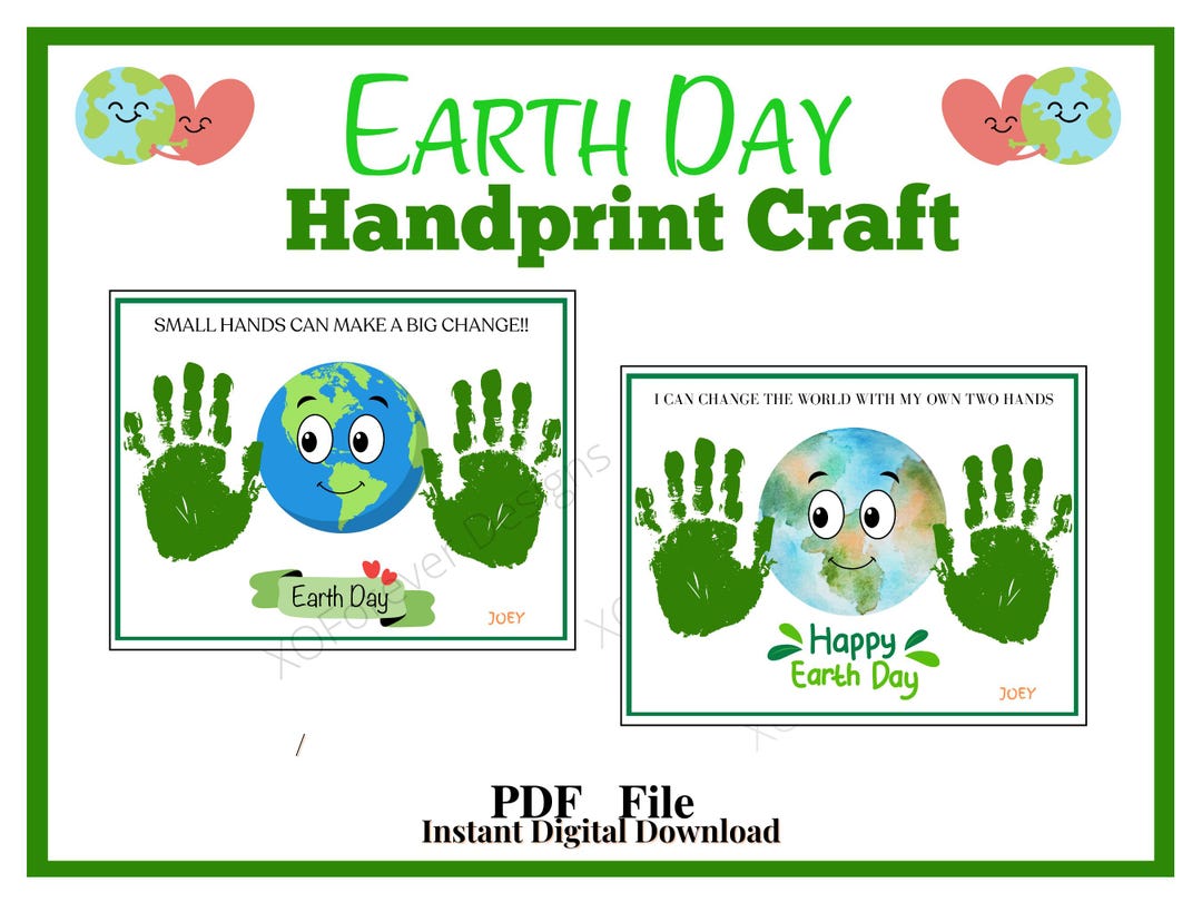 Earth Day Small Hands | Handprint Craft | Earth Day Craft | Kids ...