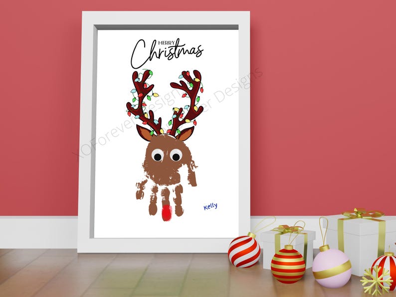 Reindeer Handprint | Christmas Handprint | Reindeer Craft | Christmas ...