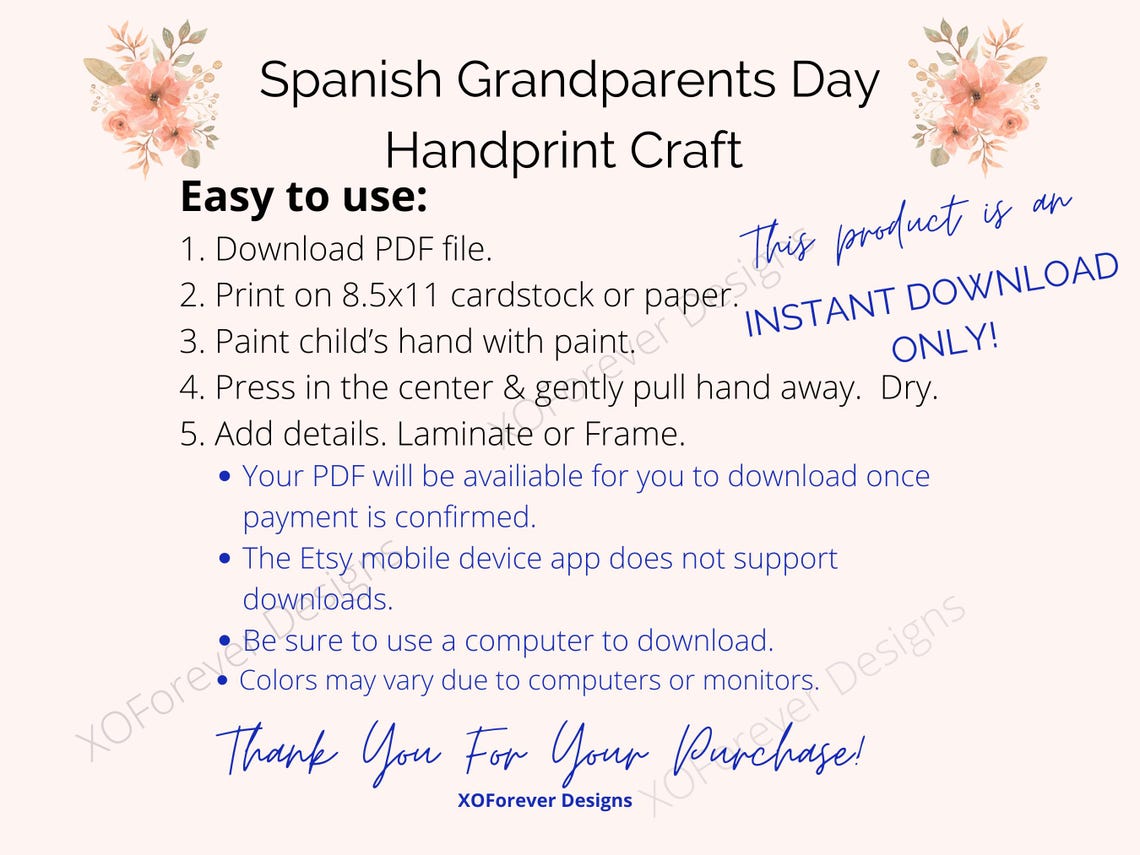 Spanish Grandparent Handprint | Dia De Los Abuelos | Happy Grandparents ...