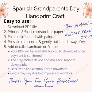 Spanish Grandparent Handprint | Dia De Los Abuelos | Happy Grandparents ...