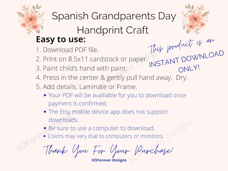 Spanish Grandparent Handprint | Dia De Los Abuelos | Happy Grandparents ...