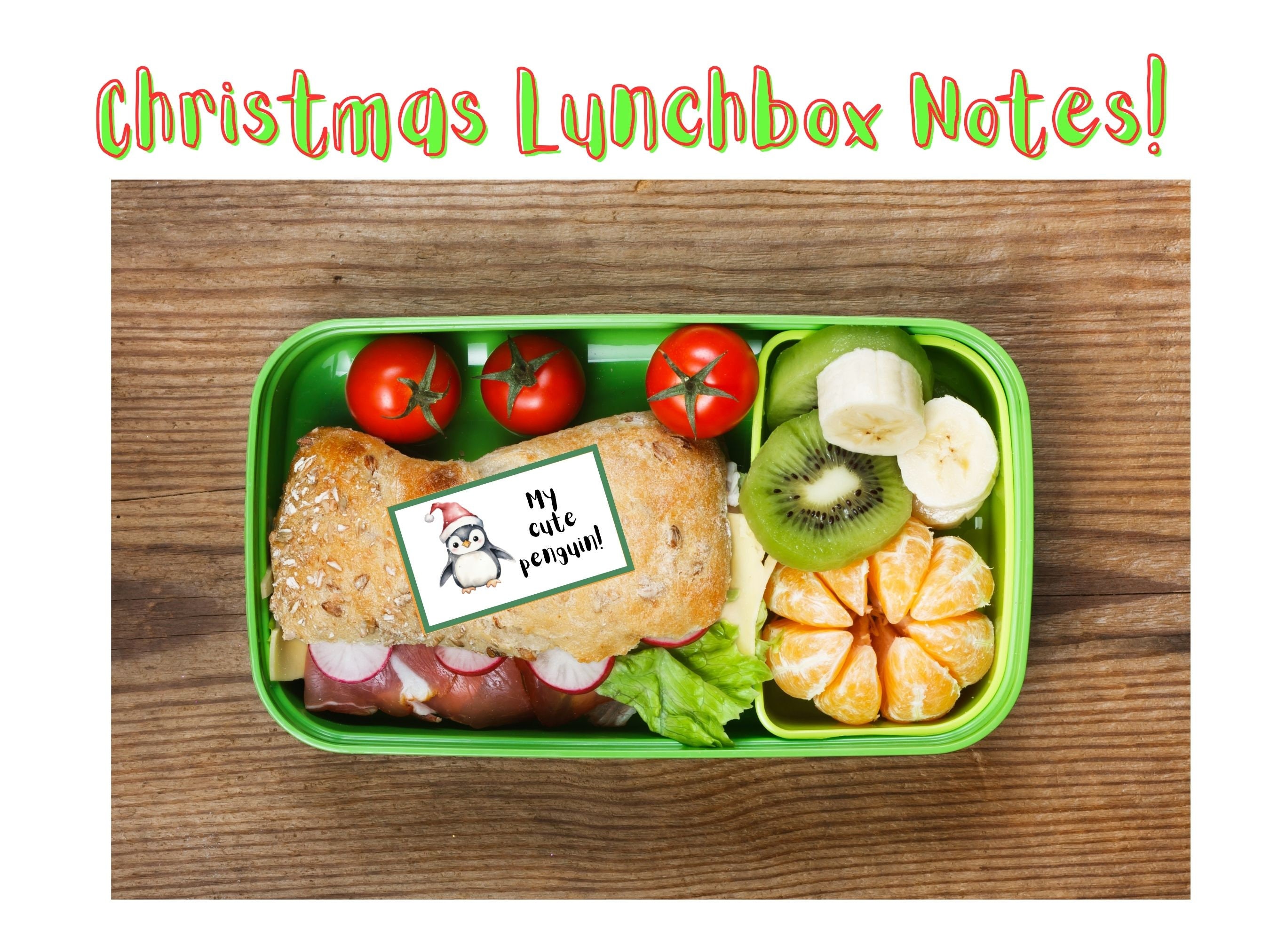 Printable Christmas Lunch Box Notes for Kids | Cute Christmas Lunchbox ...