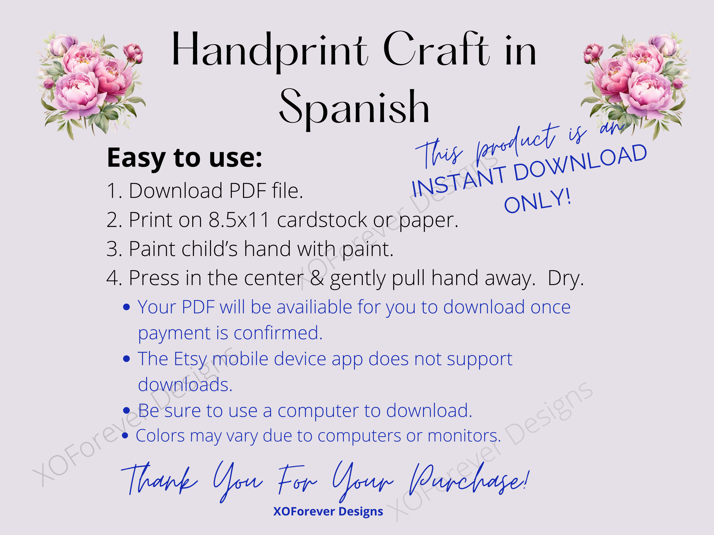 Spanish Mother's Day Gift | Regalo Para Mama | Handprint Craft | Dia De ...