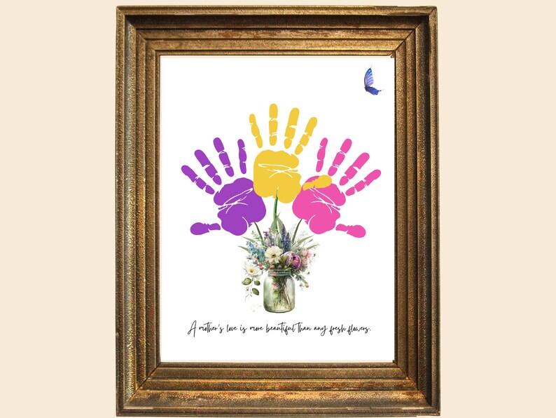 Mother's Day Flower Handprint Craft | Handprint Craft | Kids Handprint ...