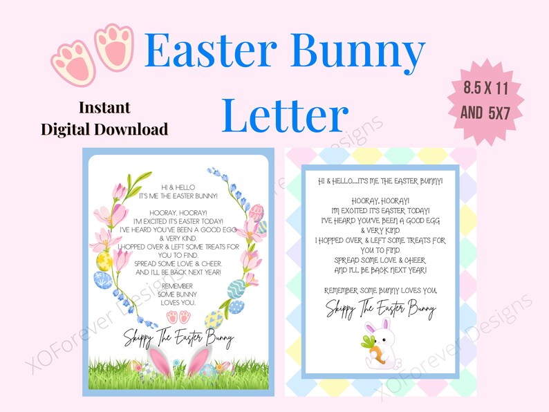 Easter Bunny Letter | Letter From the Easter Bunny | Kids Easter Gift ...