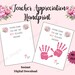 Teacher Appreciation Week Printable Handprint Art | Handprint Art for ...
