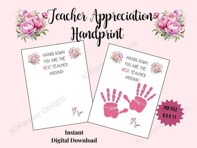 Teacher Appreciation Week Printable Handprint Art | Handprint Art for ...