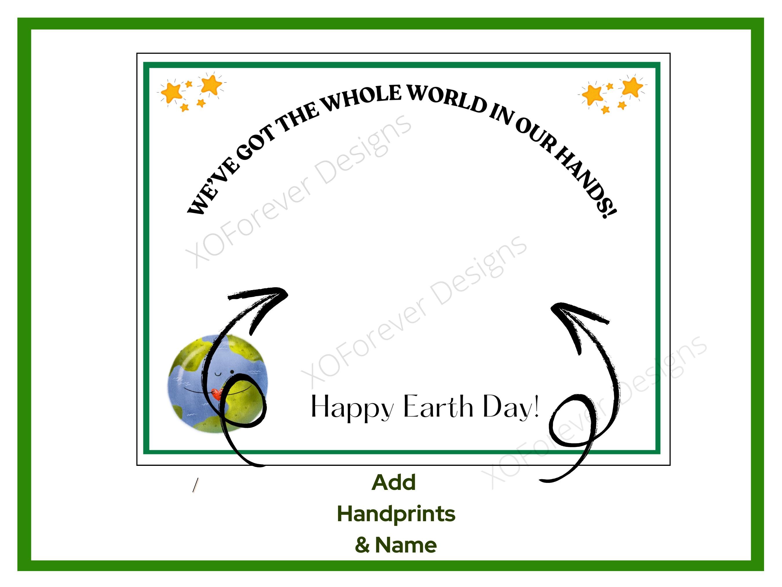 Earth Day Whole World in My Hands | Handprint Craft | Earth Day Craft ...