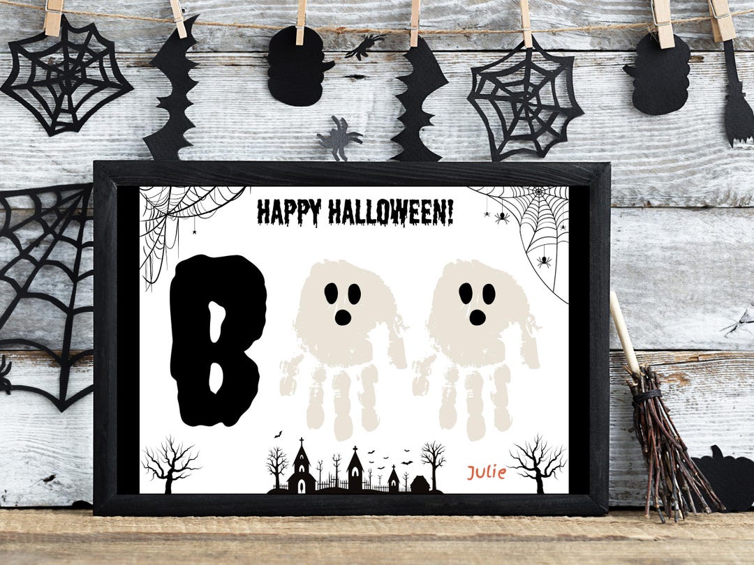 Boo Halloween Handprint Art | Handprint |fall Art Craft | Preschool ...