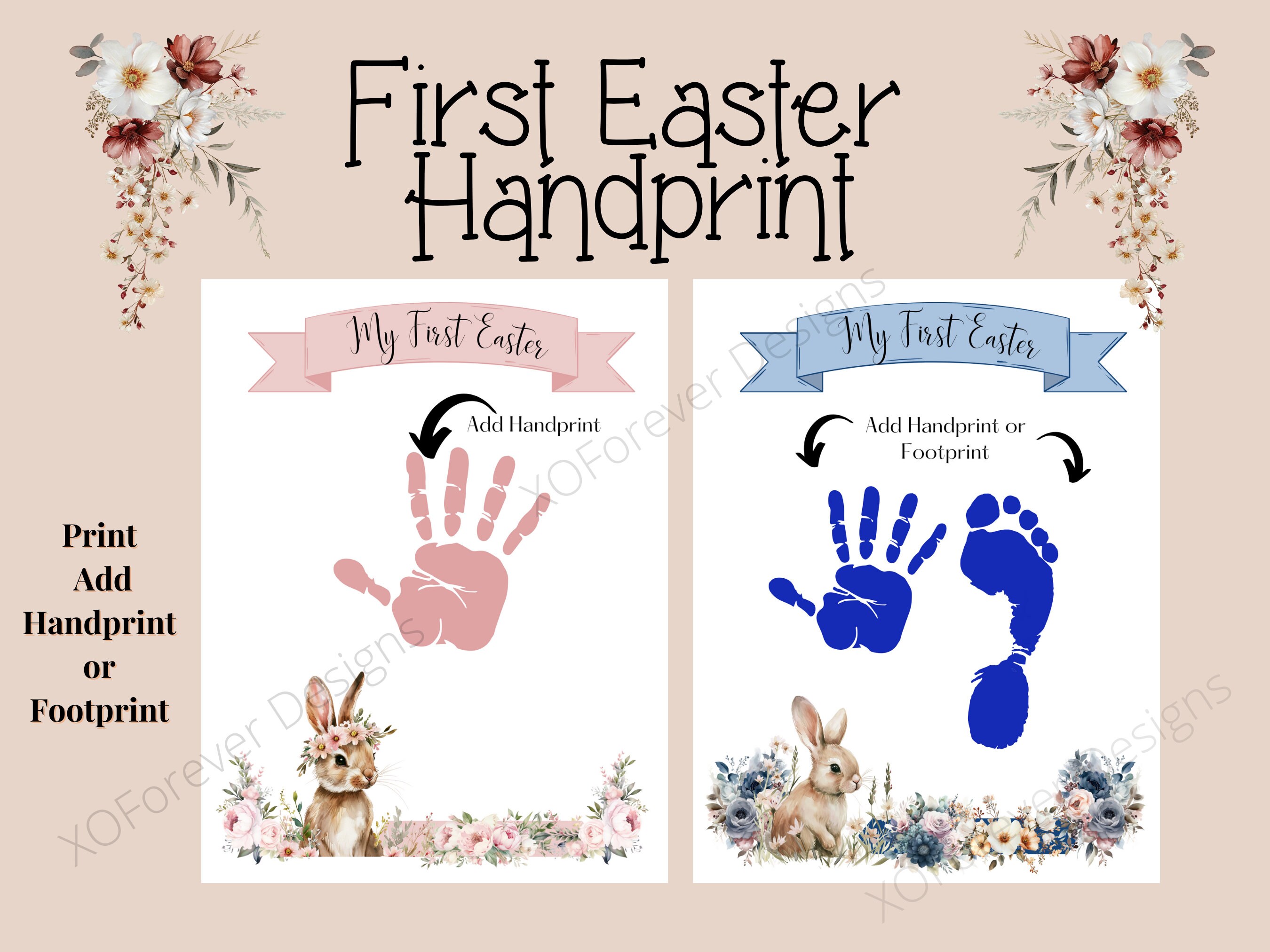 My First Easter Handprint Footprint | Baby's First Easter | Boys First ...