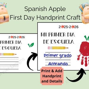 Spanish First Day of School Handprint | Memory Book | Teacher Resources ...