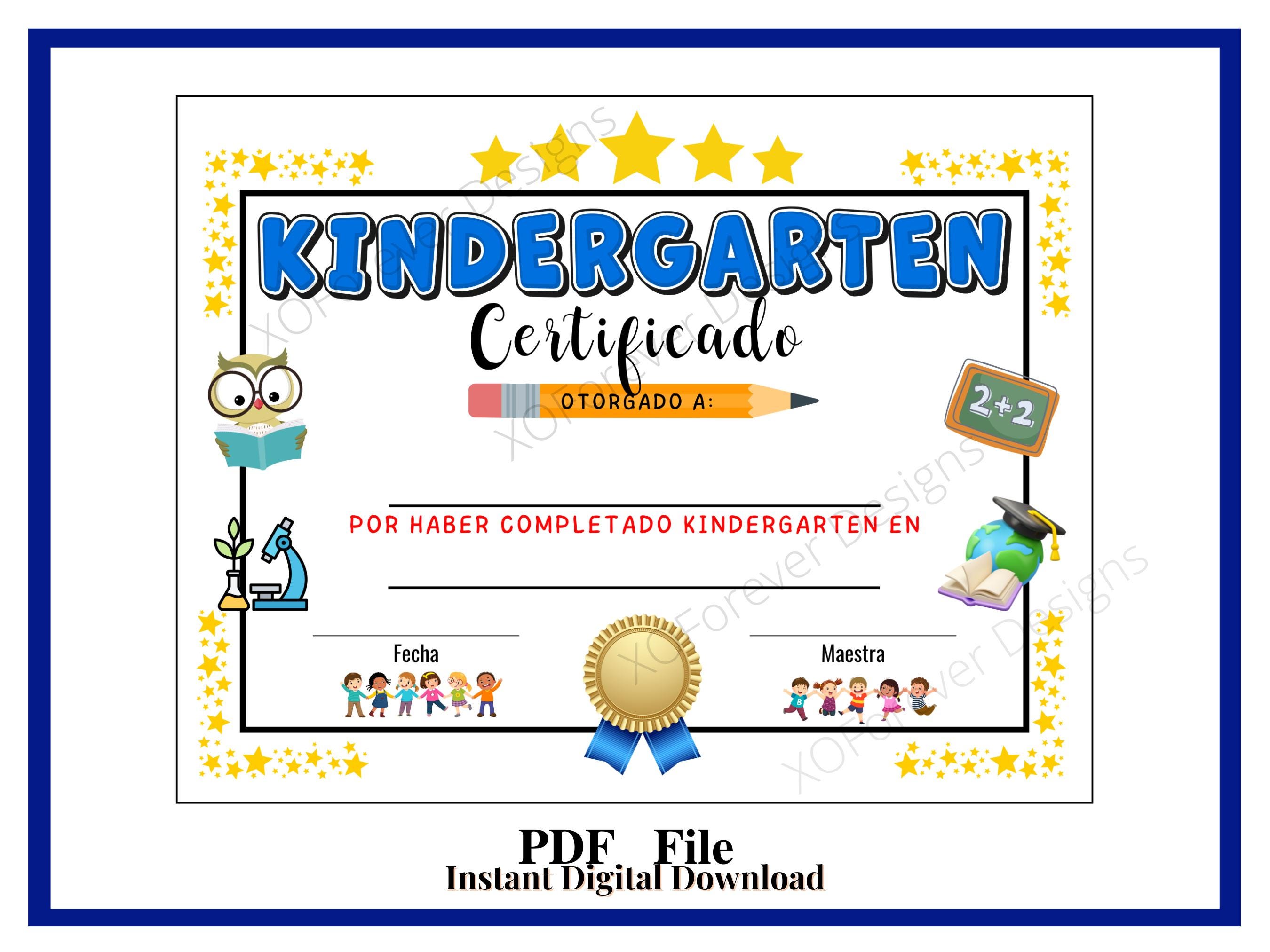 Kindergarten Certificate | End of Year Certificate | Kindergarten ...
