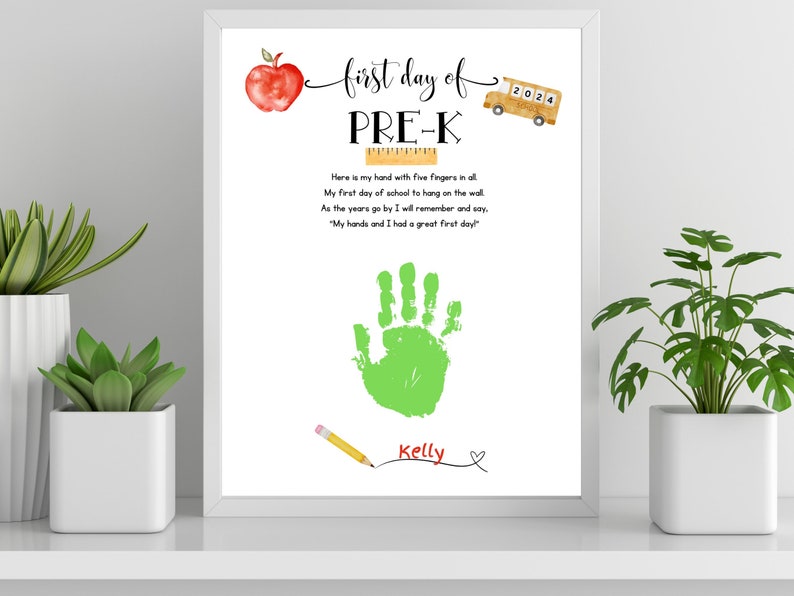 First Day of School Handprint Art | Memory Book | Teacher Resources ...