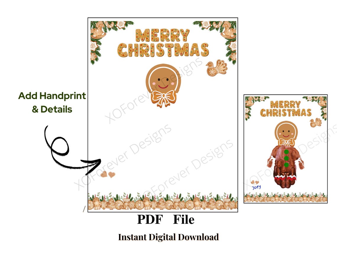 Gingerbread Handprint | Christmas Handprint | Gingerbread Craft ...