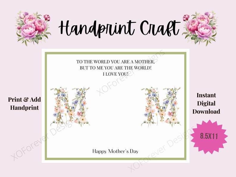Mom Handprint Craft | Mother's Day Handprint Craft | Handprint Craft ...