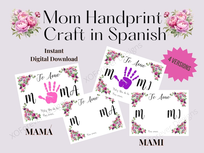 Spanish Mother's Day Gift | Regalo Para Mama | Handprint Craft | Dia De ...