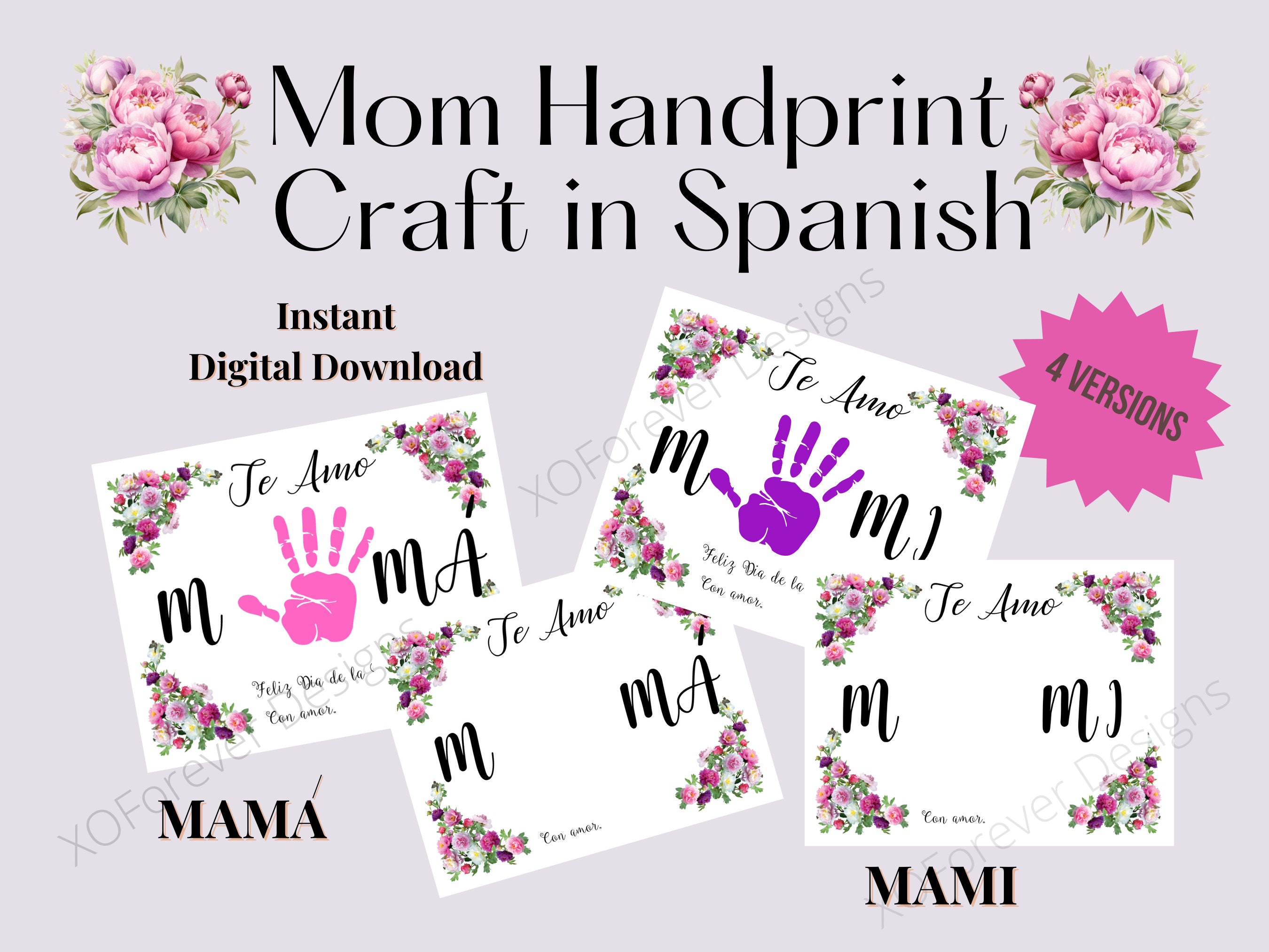 Spanish Mother's Day Gift | Regalo Para Mama | Handprint Craft | Dia De ...