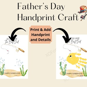 Father's Day Handprint Fishing | Grandpa Handprint | Dad Gift From Kids ...
