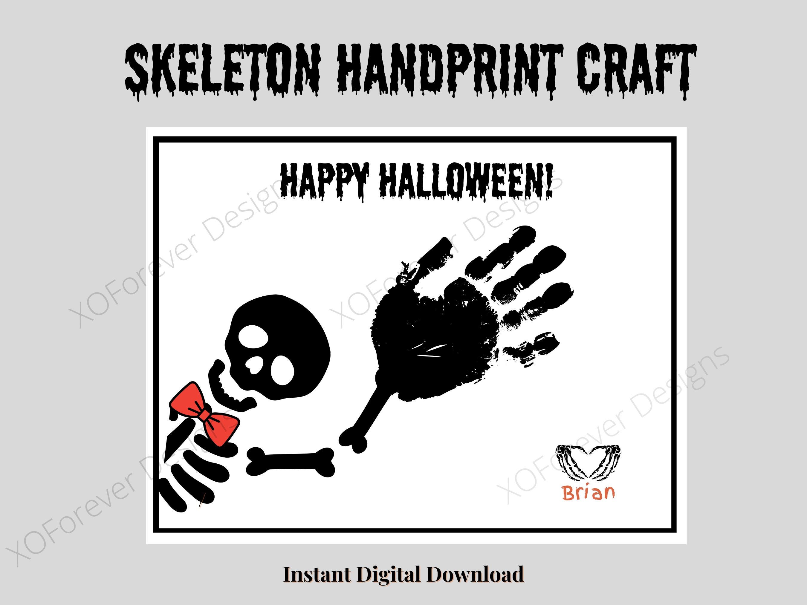Skeleton Handprint Art | Halloween Handprint |fall Art Craft ...
