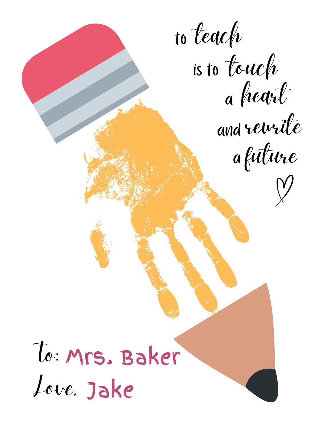 Teacher Appreciation Week Printable Handprint Art | Handprint Art for ...