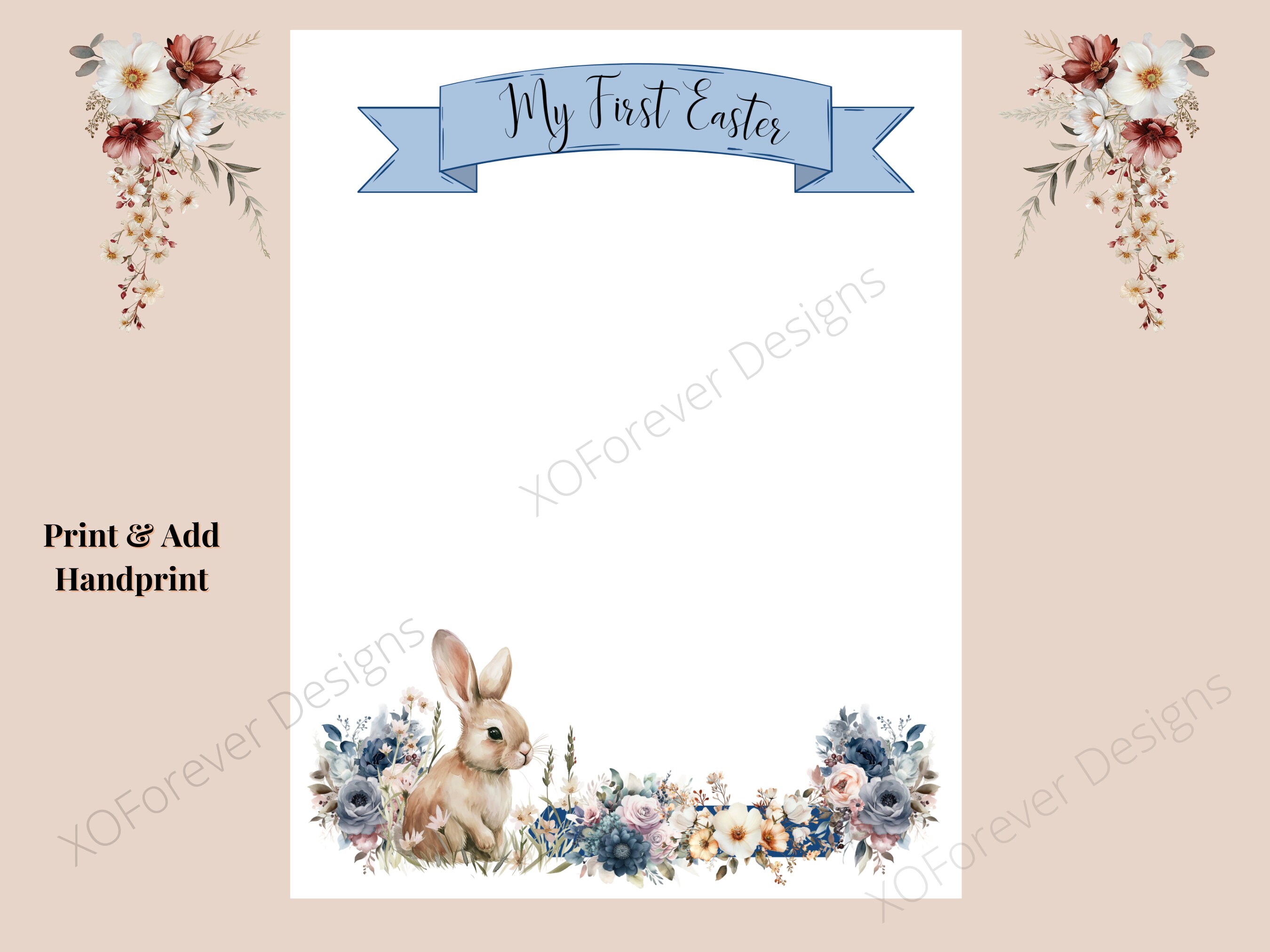 My First Easter Handprint Footprint | Baby's First Easter | Boys First ...