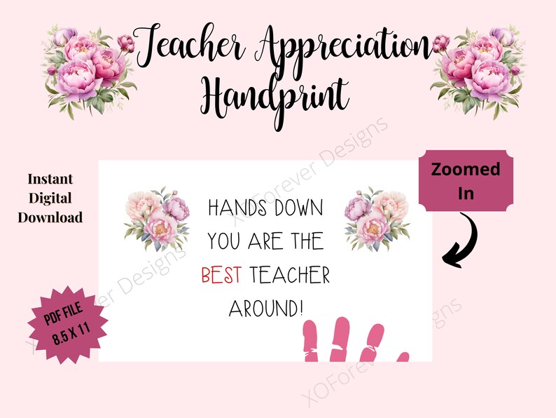 Teacher Appreciation Week Printable Handprint Art | Handprint Art for ...