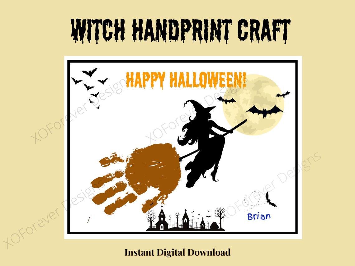Witch Handprint Art | Halloween Handprint |fall Art Craft | Preschool ...