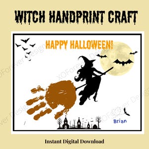 Witch Handprint Art | Halloween Handprint |fall Art Craft | Preschool ...