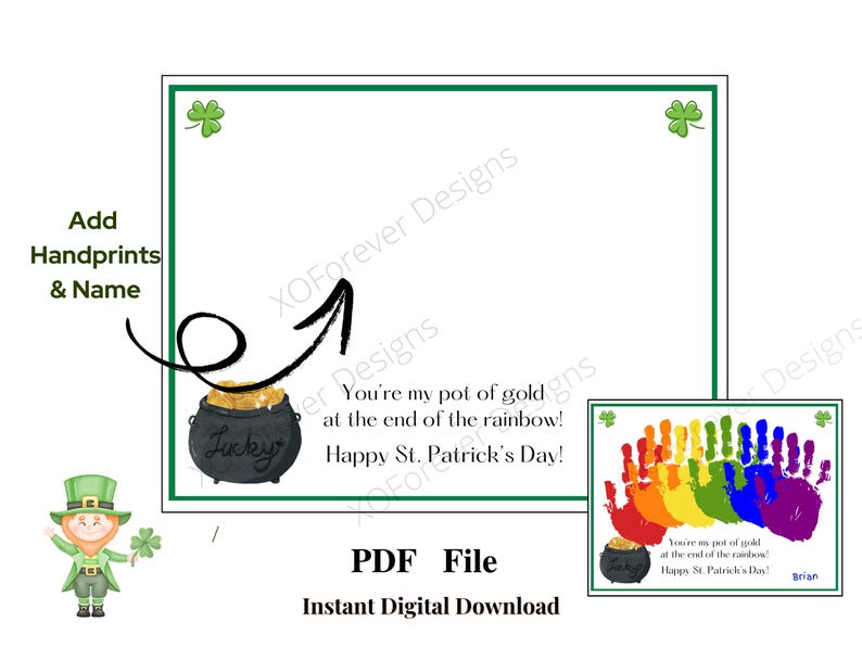 St Patrick Handprint | Rainbow Handprint | Preschool Activity ...