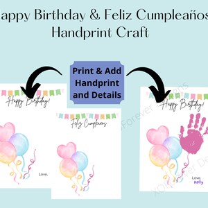 Birthday Handprint | Handprint Craft | Handprint Keepsake | Handprint ...