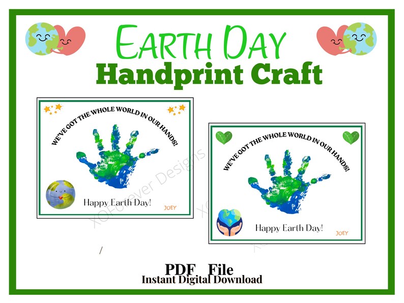 Earth Day Whole World in My Hands | Handprint Craft | Earth Day Craft ...