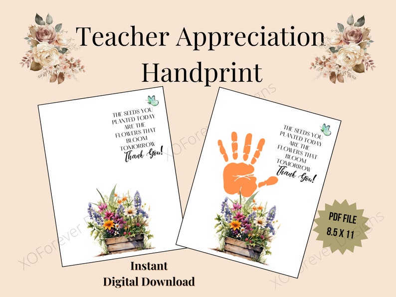 Teacher Appreciation Week Printable Handprint Art Teachers the Plant ...