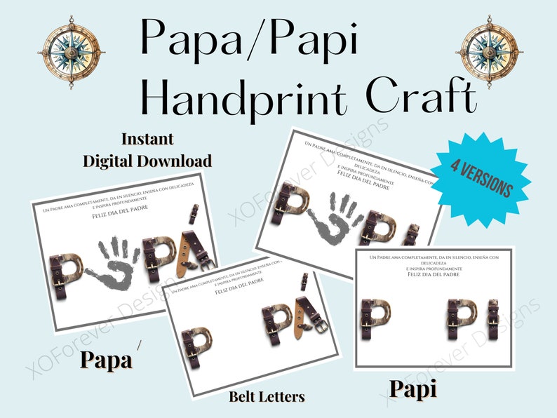 Papa/papi Father's Day | Papa/papi Handprint Craft | Feliz Dia Del ...