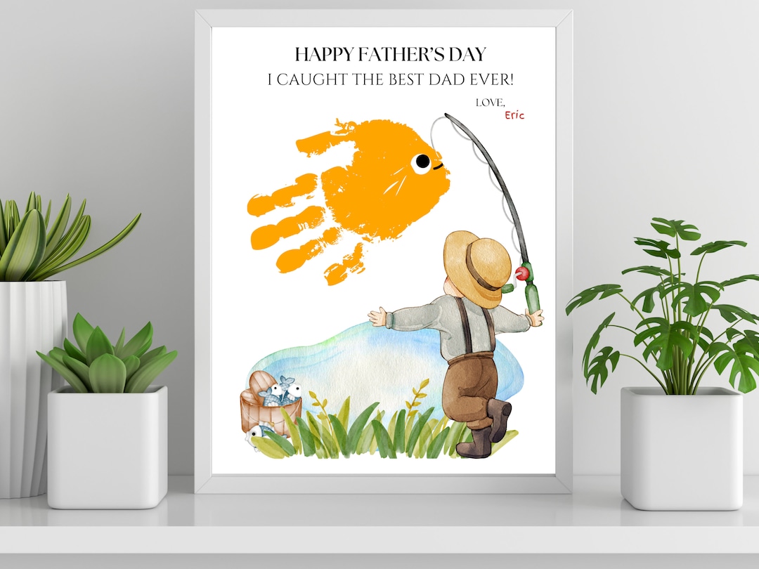 Father's Day Handprint Fishing | Father's Day Fishing | Dad Gift From ...