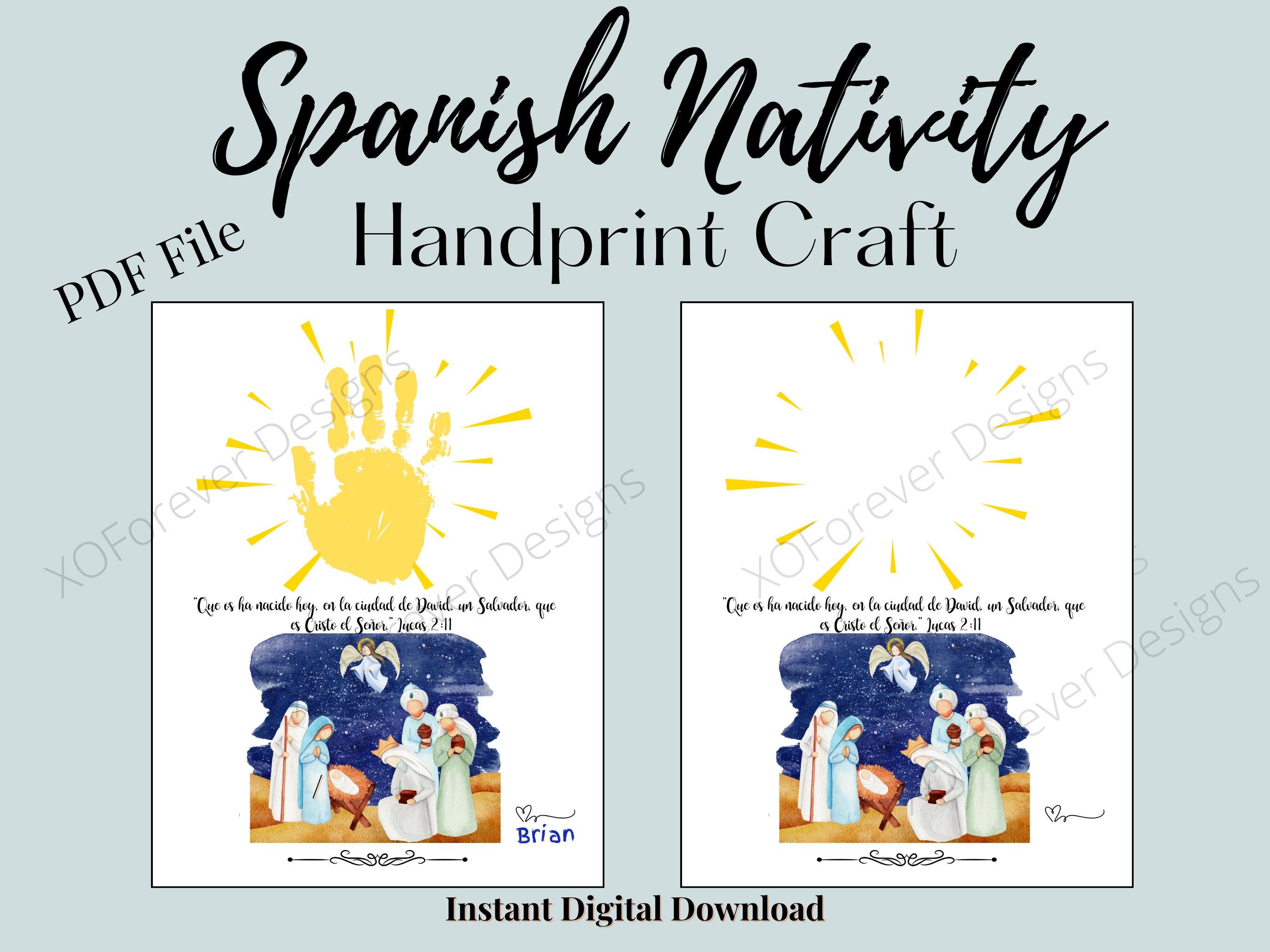 Spanish Nativity Handprint | Nativity Scene | Christmas Handprint ...